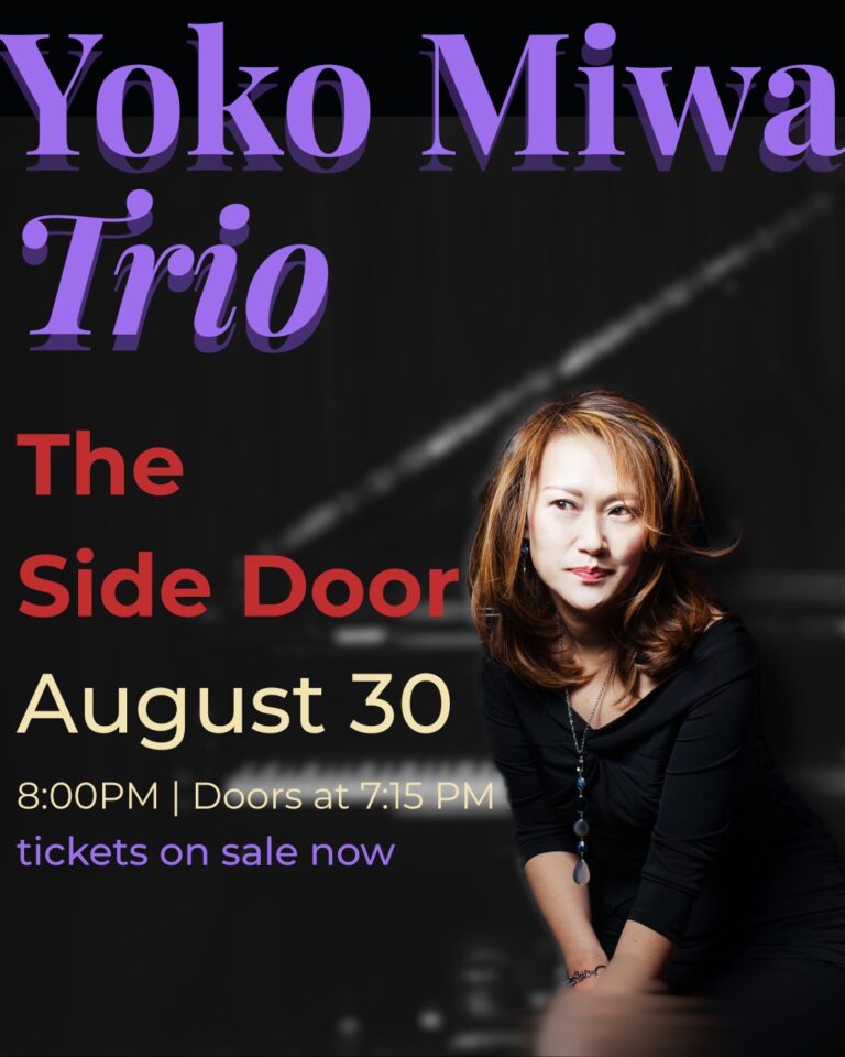 Yoko Miwa Trio @ The Side Door Jazz Club in CT August 30 – Yoko Miwa